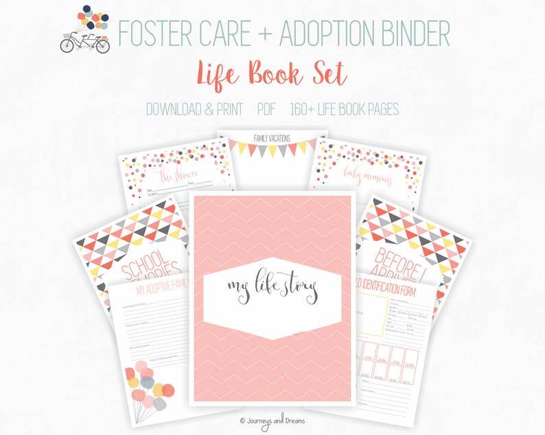 Foster Care / Adoption Life Book Binder . 160+ Pages! . 8.5 X 11 in ...