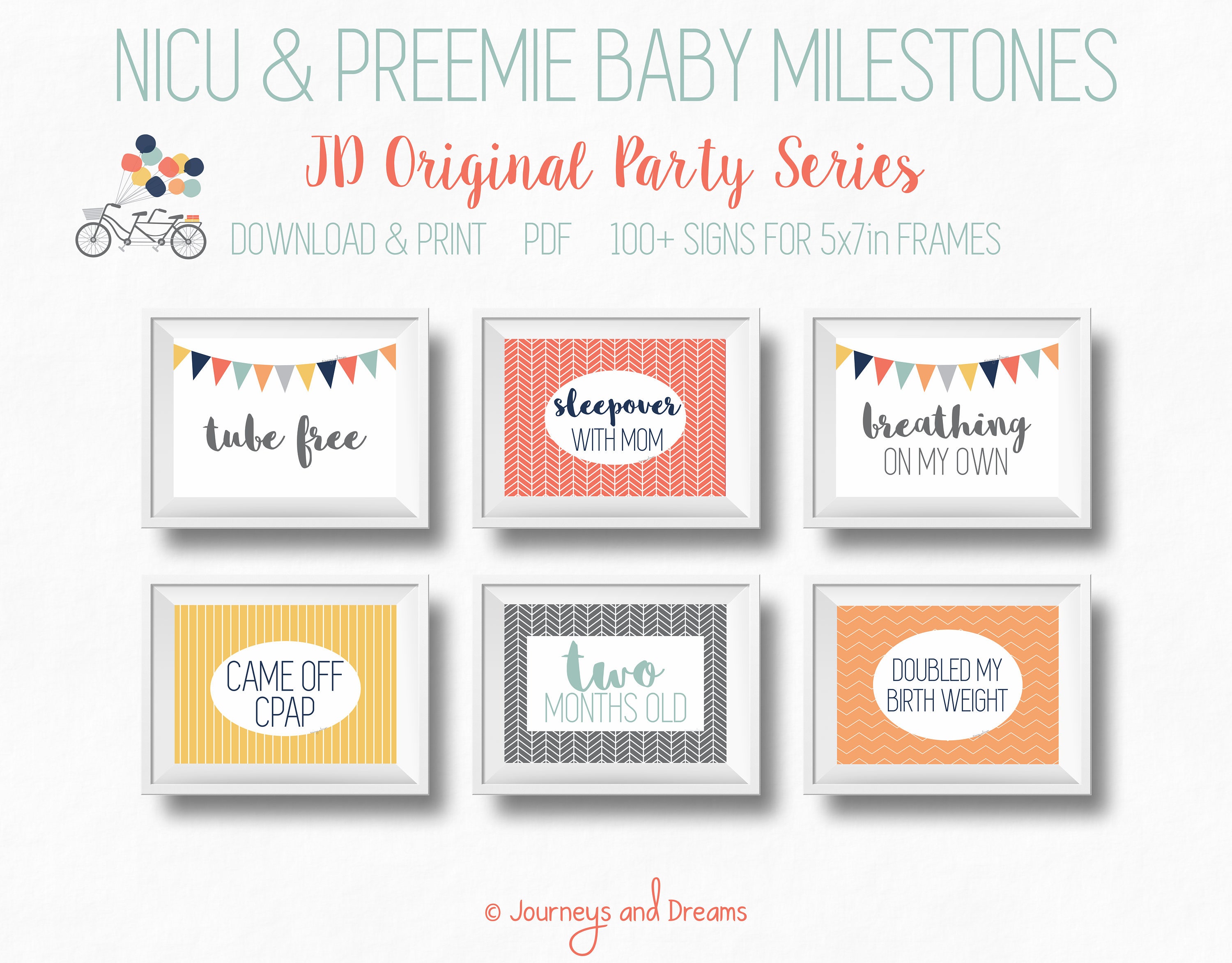 NICU, Preemie, Foster/adoptive Baby Milestone Signs . 100+ Signs . 5x7 ...