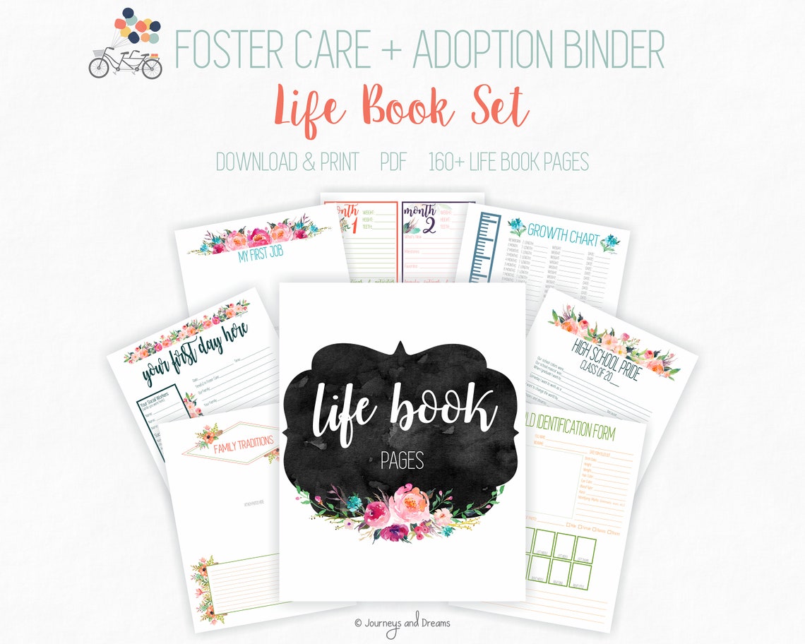 Foster Care / Adoption Life Book Binder . 160+ Pages! . 8.5 X 11 in ...