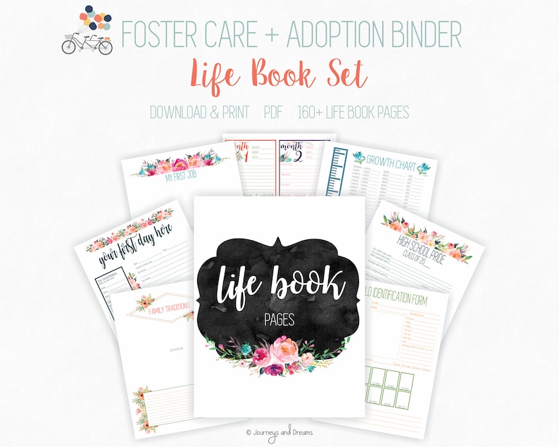 Foster Care / Adoption Life Book Binder . 160+ Pages! . 8.5 X 11 in ...