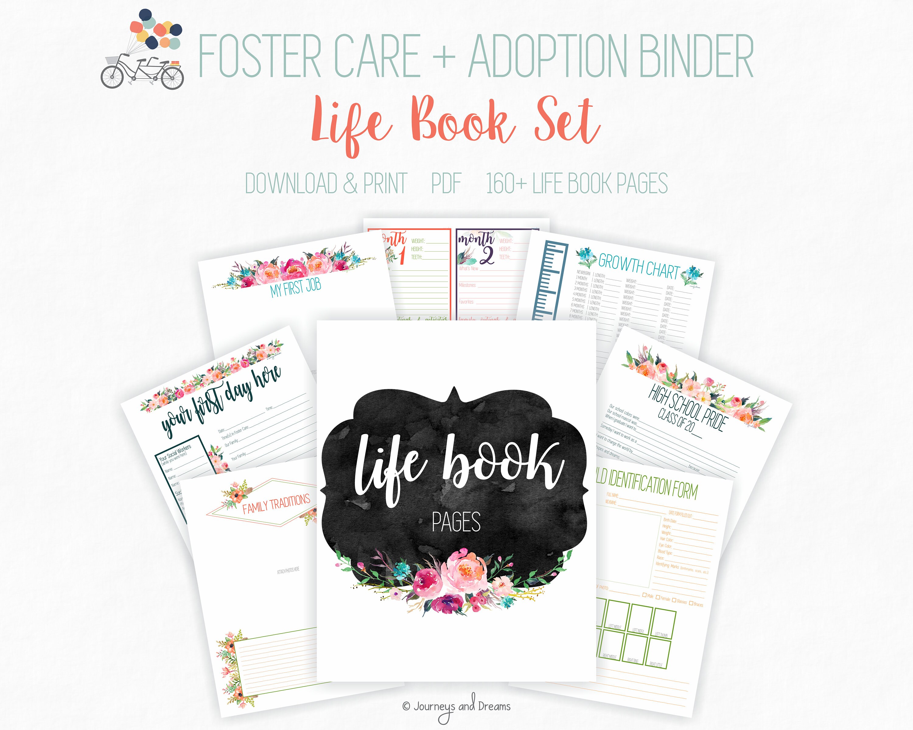 Foster Care / Adoption Life Book Binder . 160+ Pages! . 8.5 X 11 in ...