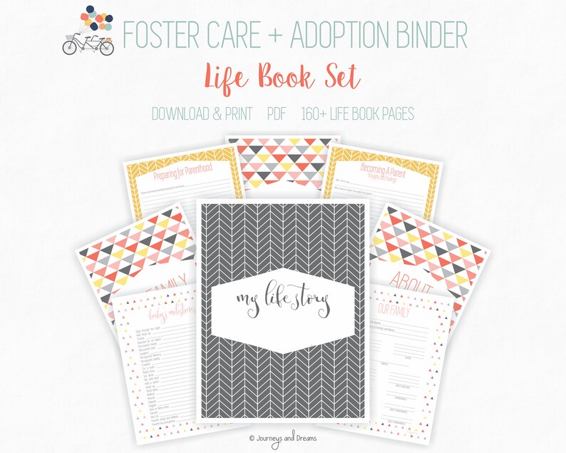 Foster Care / Adoption Life Book Binder . 160+ Pages! . 8.5 X 11 in ...