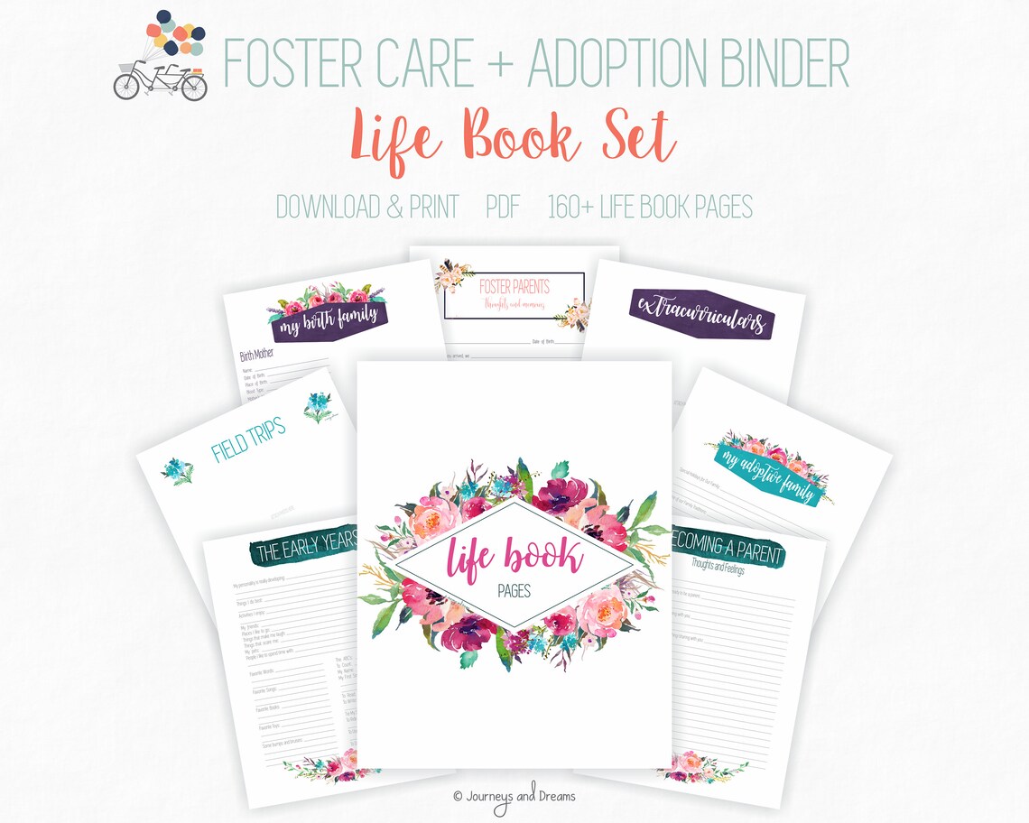 Foster Care / Adoption Life Book Binder . 160+ Pages! . 8.5 X 11 in ...