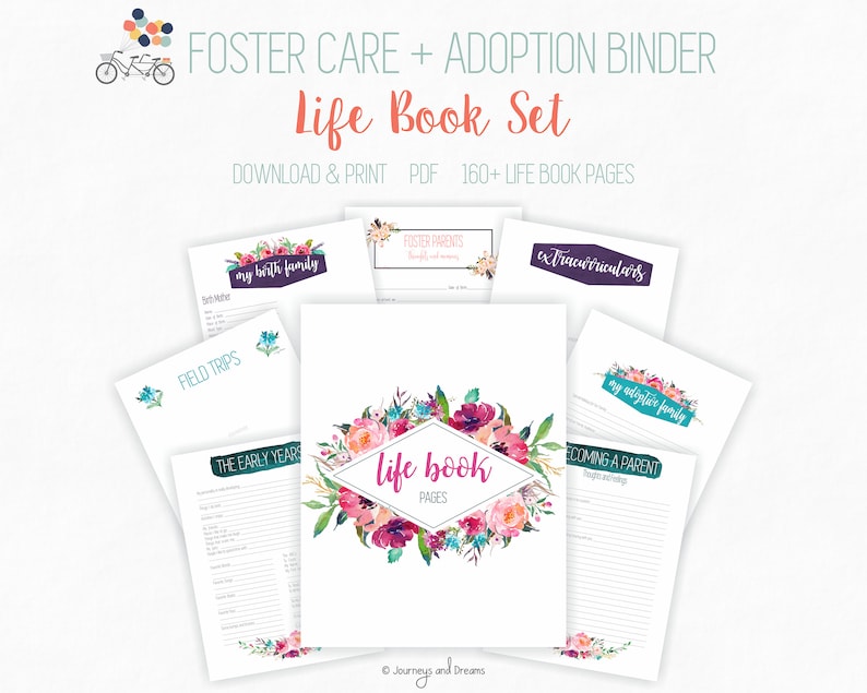 Foster Care / Adoption Life Book Binder . 160+ Pages! . 8.5 X 11 in ...