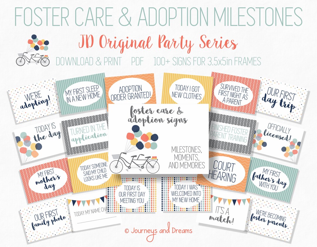 Foster Care and Adoption Milestone Signs . 100+ Signs! . 3.5x5 . Photo ...
