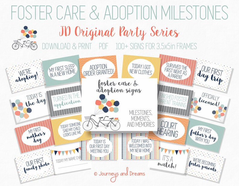 Foster Care and Adoption Milestone Signs . 100+ Signs! . 3.5x5 . Photo ...