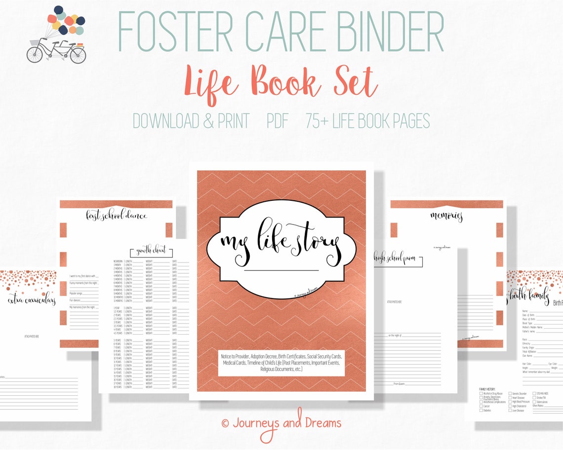 Foster Care Adoption Life Book . 75 Pages . 8.5x11 . PRINTABLE ...