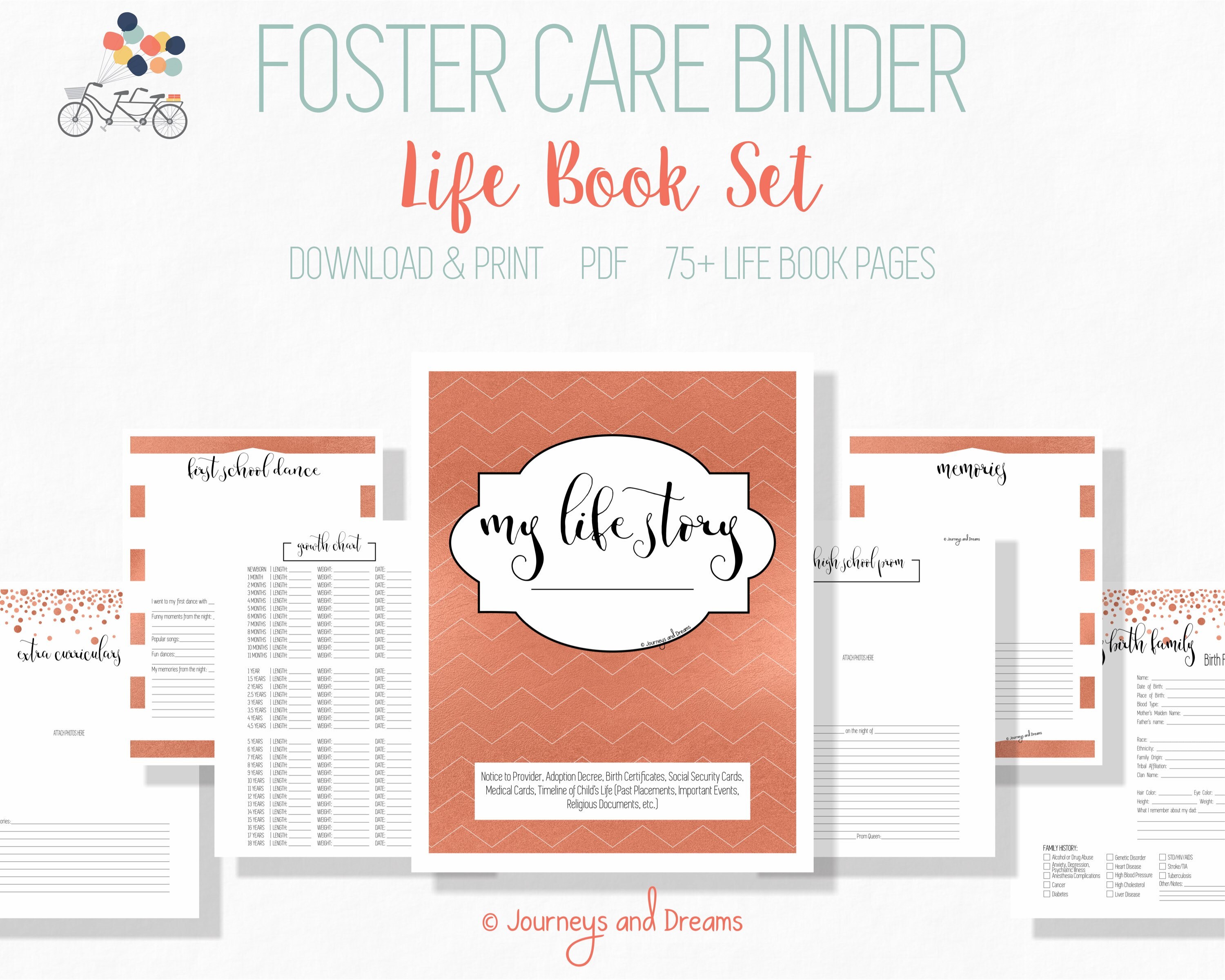 Foster Care Adoption Life Book . 75+ Pages! . 8.5x11 . PRINTABLE ...