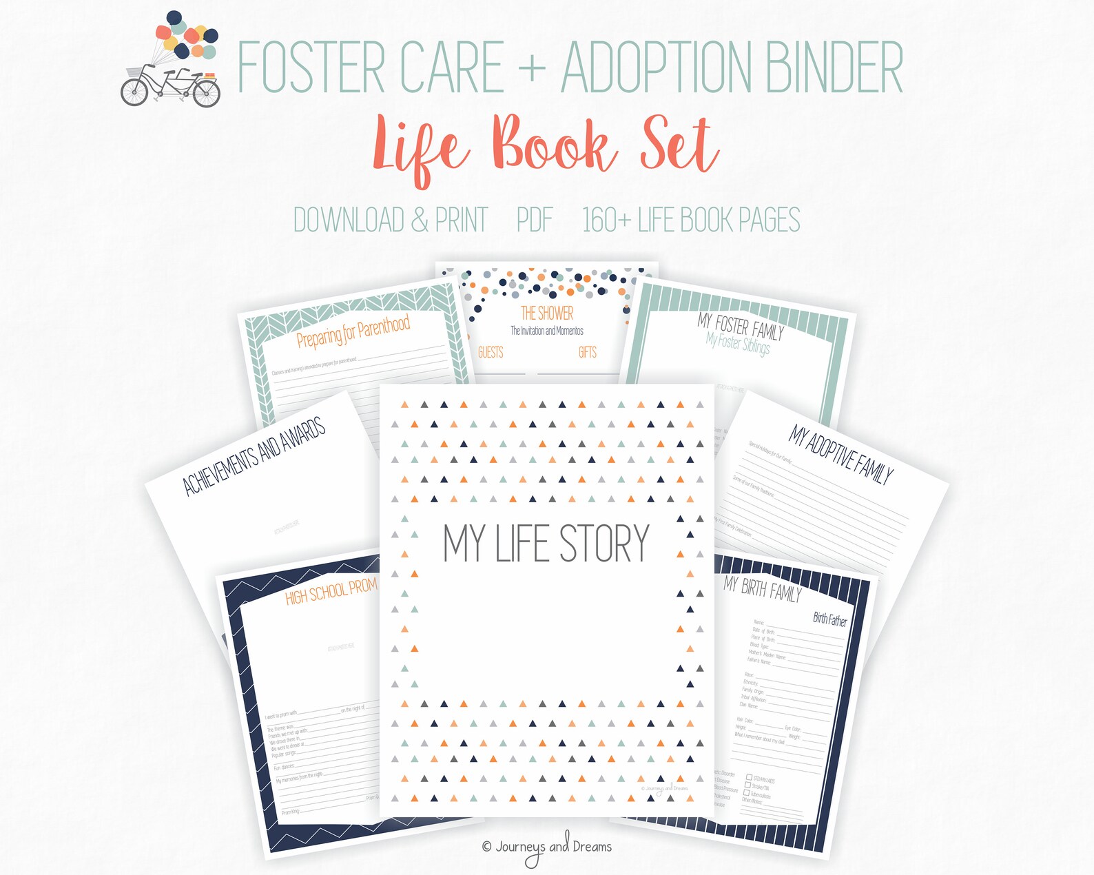 Foster Care / Adoption Life Book Binder . 160+ Pages! . 8.5 X 11 in ...