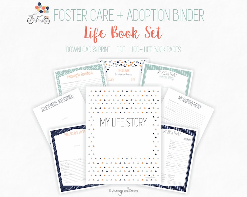 Foster Care / Adoption Life Book Binder . 160+ Pages! . 8.5 X 11 in ...