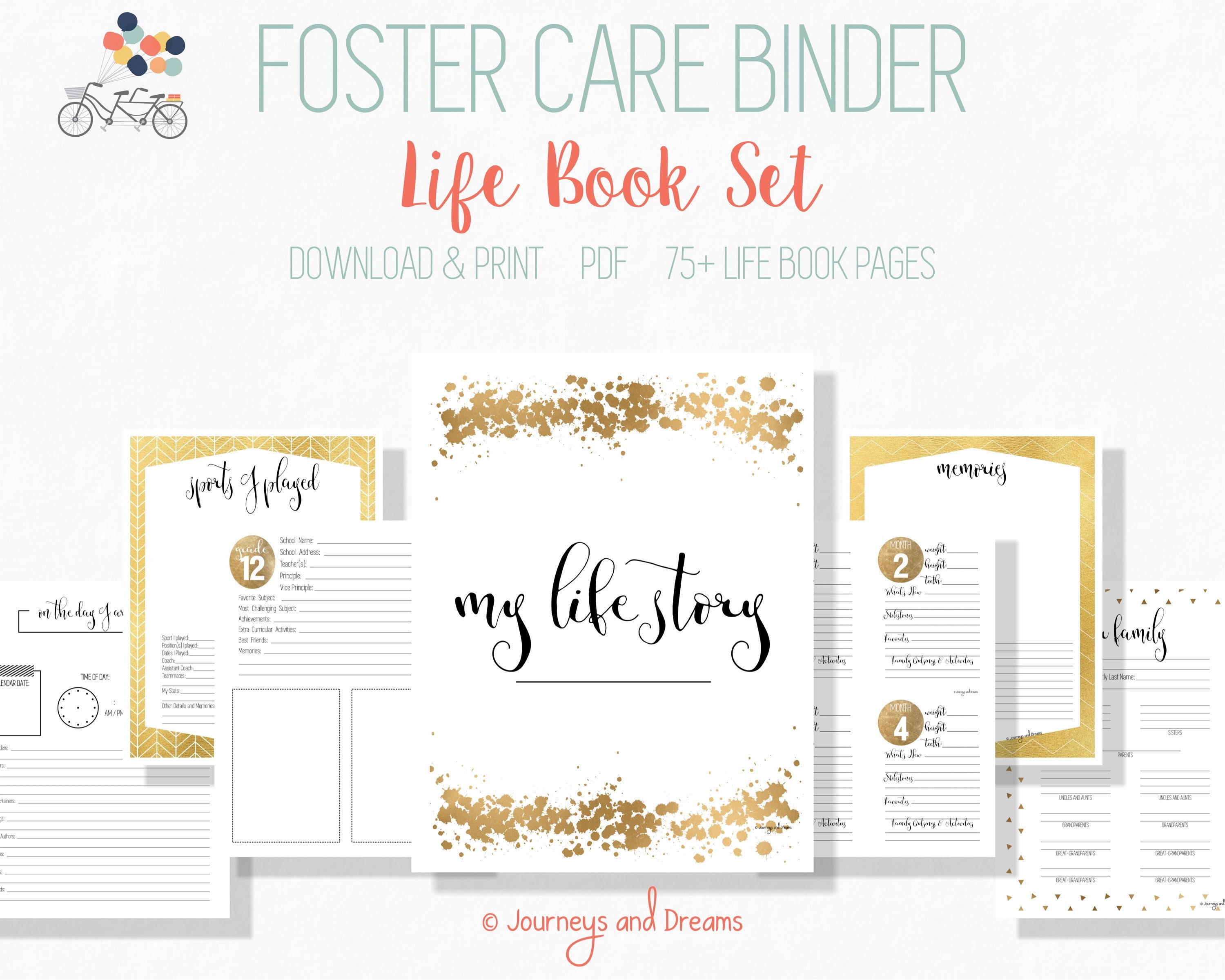 Foster Care Adoption Life Book . 75+ Pages! . 8.5x11 . PRINTABLE ...