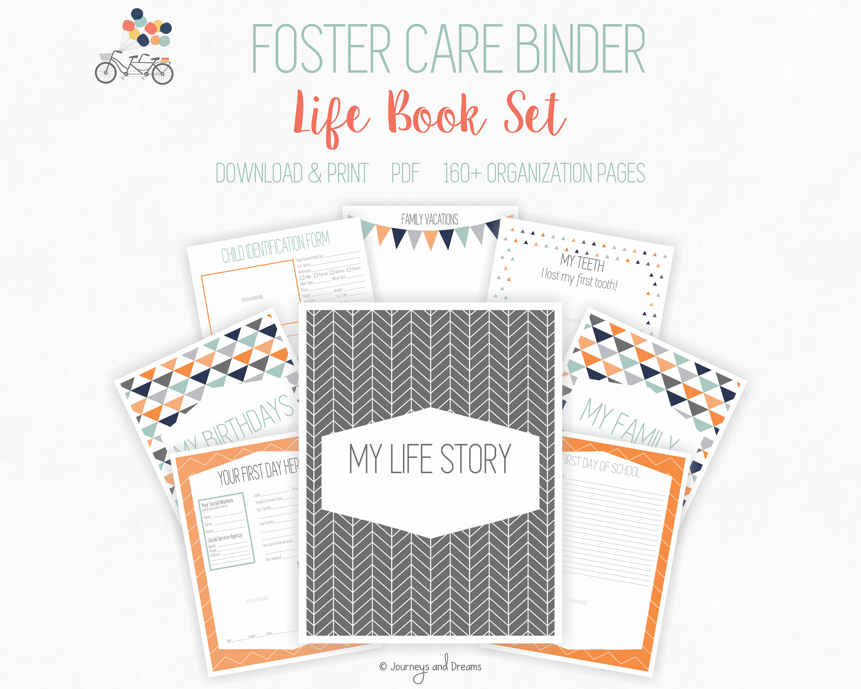 Foster Care / Adoption Life Book Binder . 160+ Pages! . 8.5 X 11 in ...