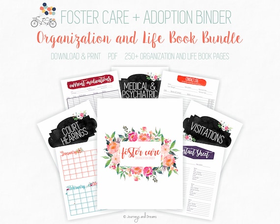 Paper & Party Supplies 250+ Pages Foster Care Adoption Bundle Binder ...