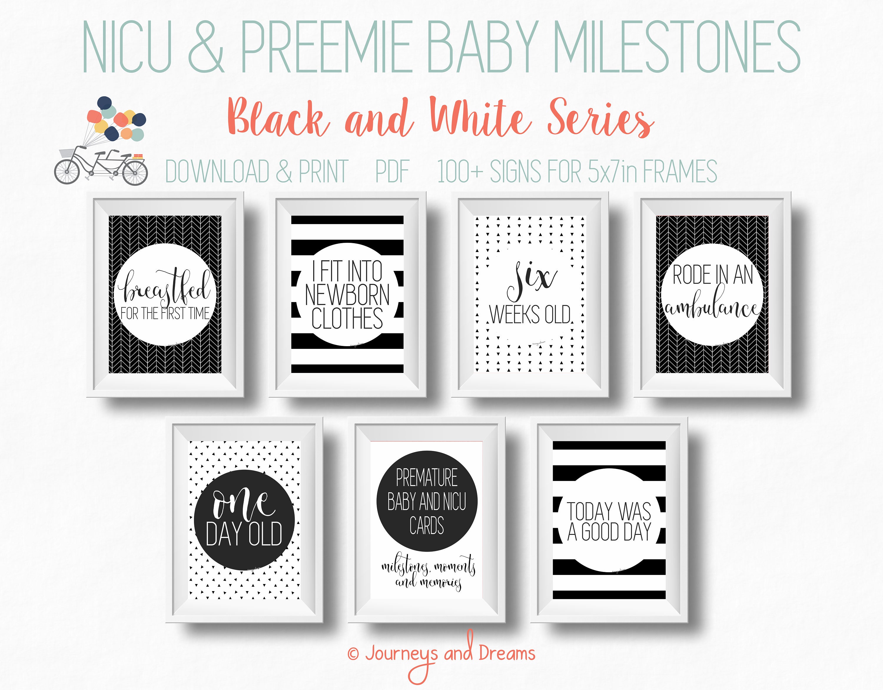 NICU, Preemie, Foster/adoptive Baby Milestone Signs . 100+ Signs . 5x7 ...