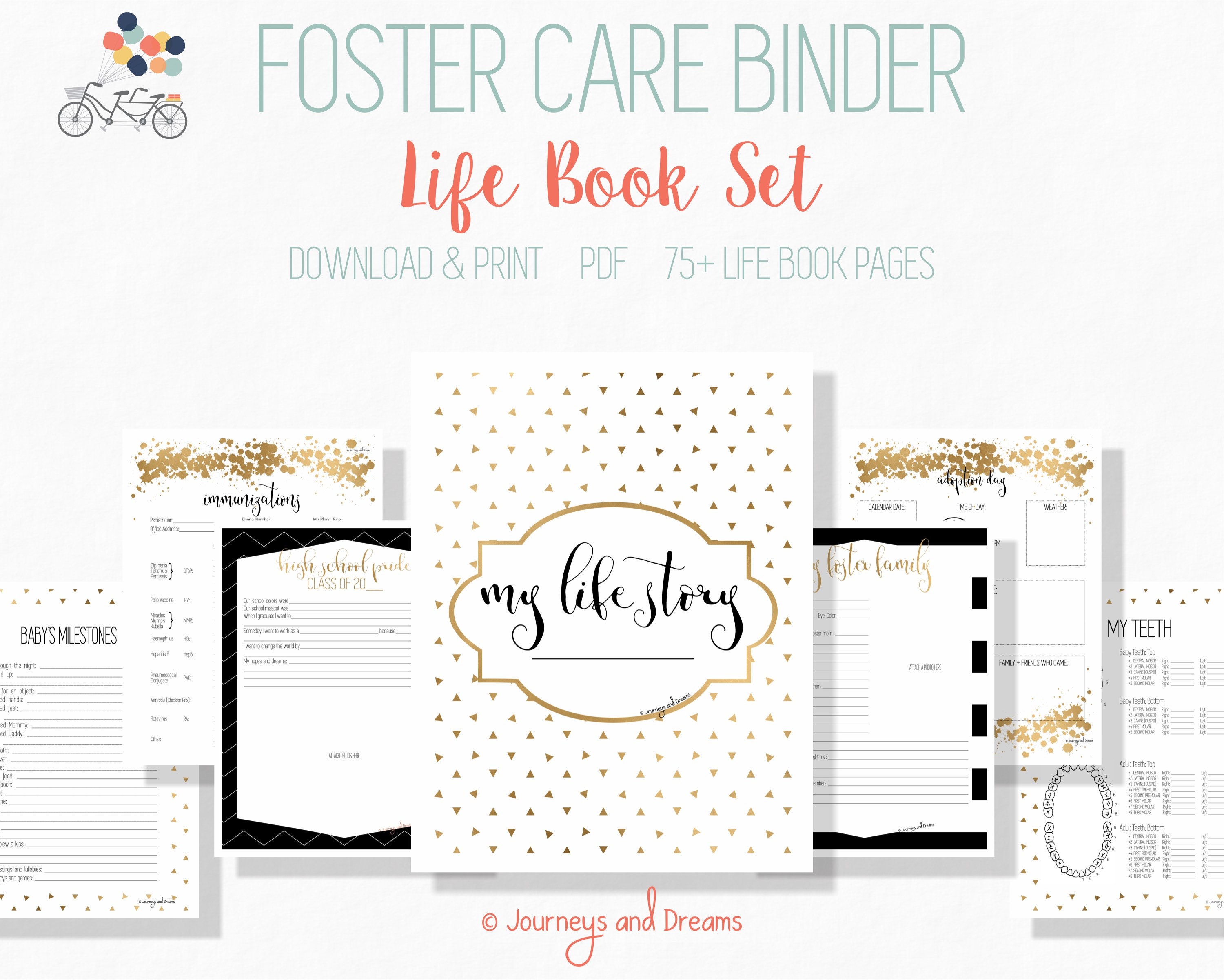 Foster Care Adoption Life Book . 75+ Pages! . 8.5x11 . PRINTABLE ...