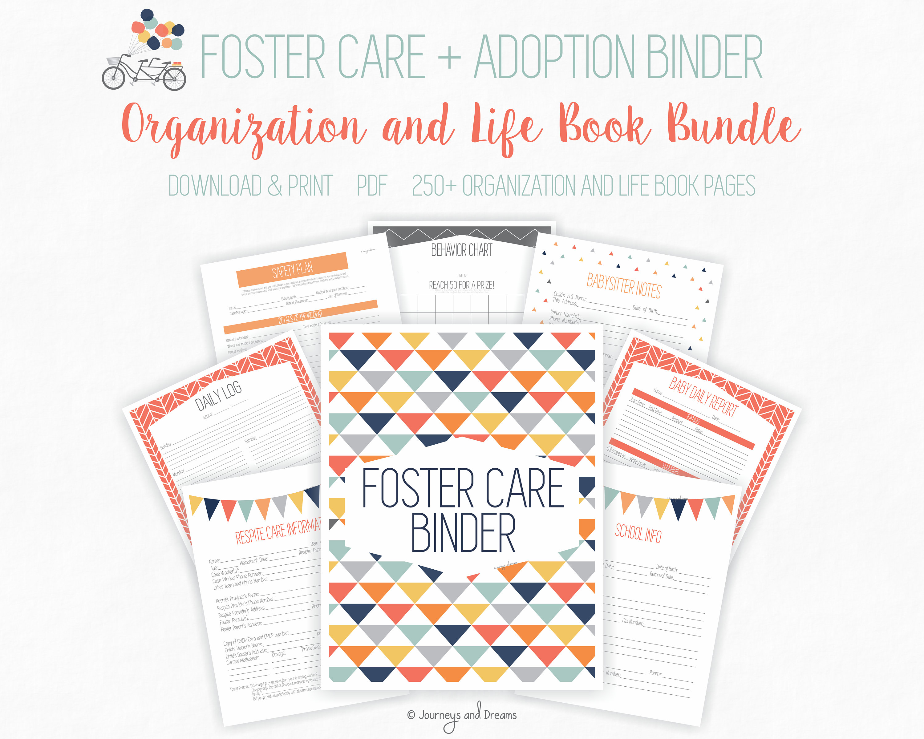 Paper & Party Supplies 250+ Pages Foster Care Adoption Bundle Binder ...