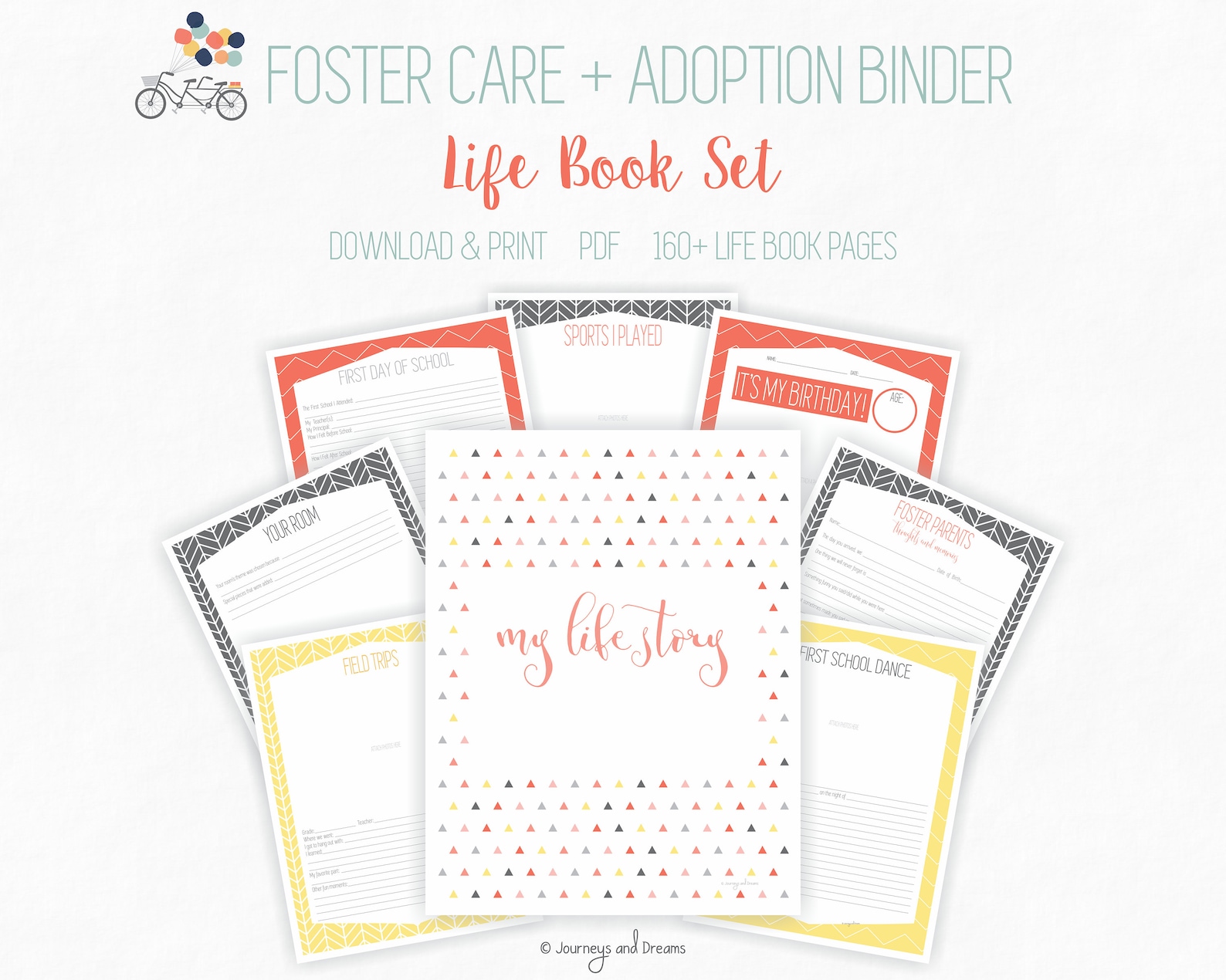 Foster Care / Adoption Life Book Binder . 160+ Pages! . 8.5 X 11 in ...