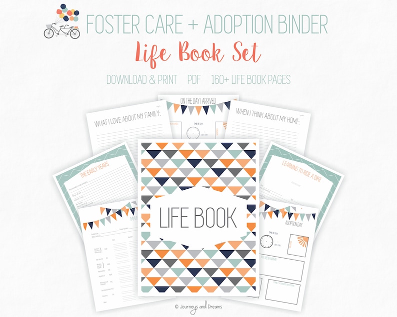 Foster Care / Adoption Life Book Binder . 160+ Pages! . 8.5 X 11 in ...