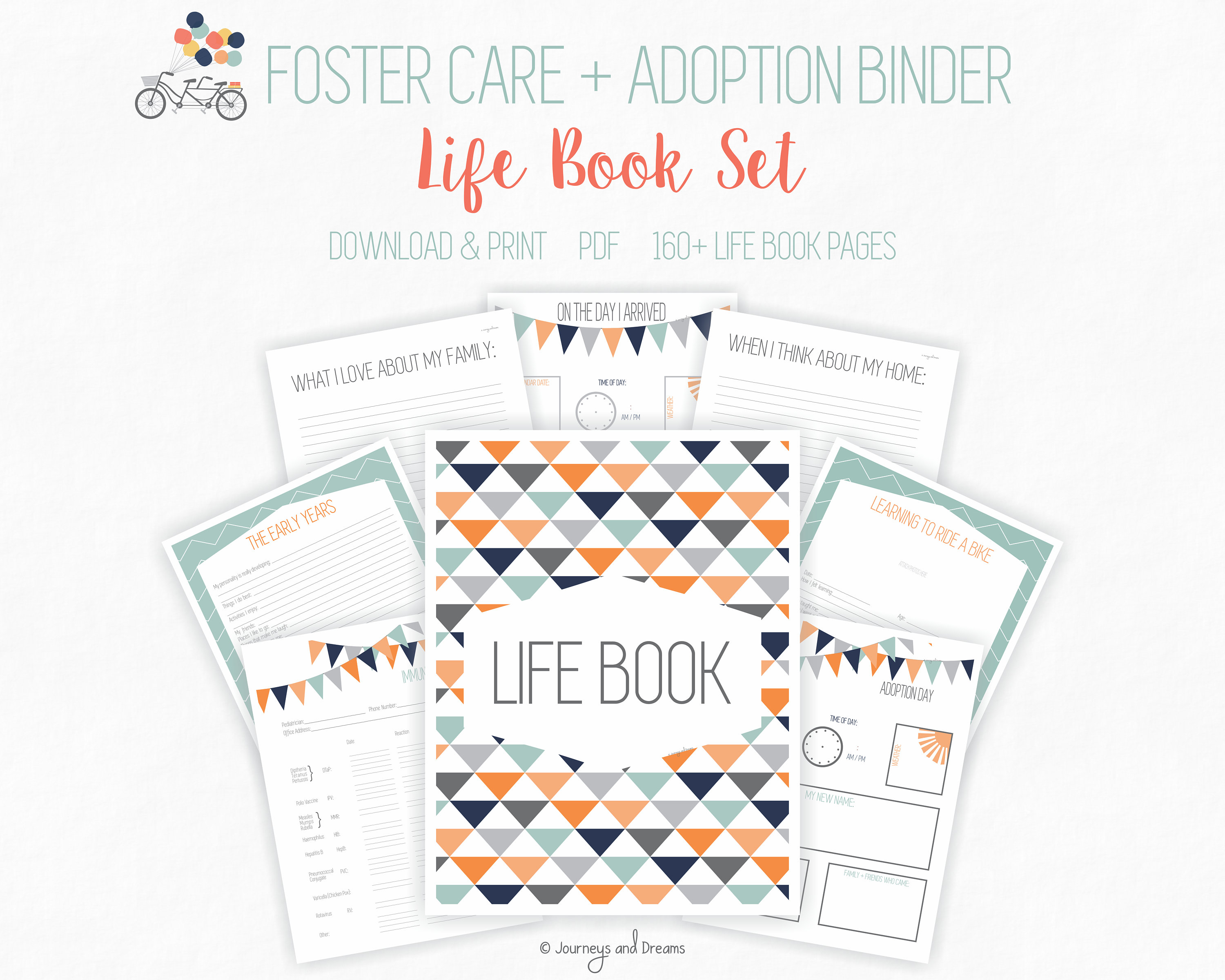 Foster Care / Adoption Life Book Binder . 160+ Pages! . 8.5 X 11 in ...