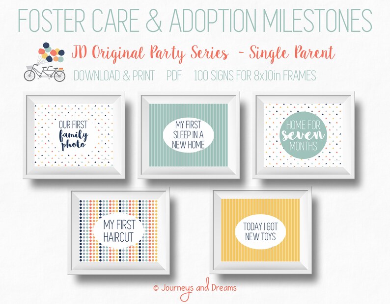 Foster Care / Adoption Milestone Sign Single Parent . 100 - Etsy