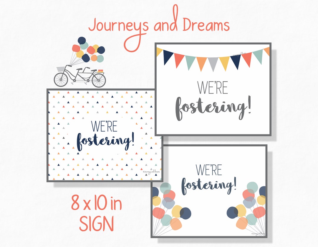 We're Fostering! . 8x10 Sign . PRINTABLE . DIGITAL DOWNLOAD . Original ...