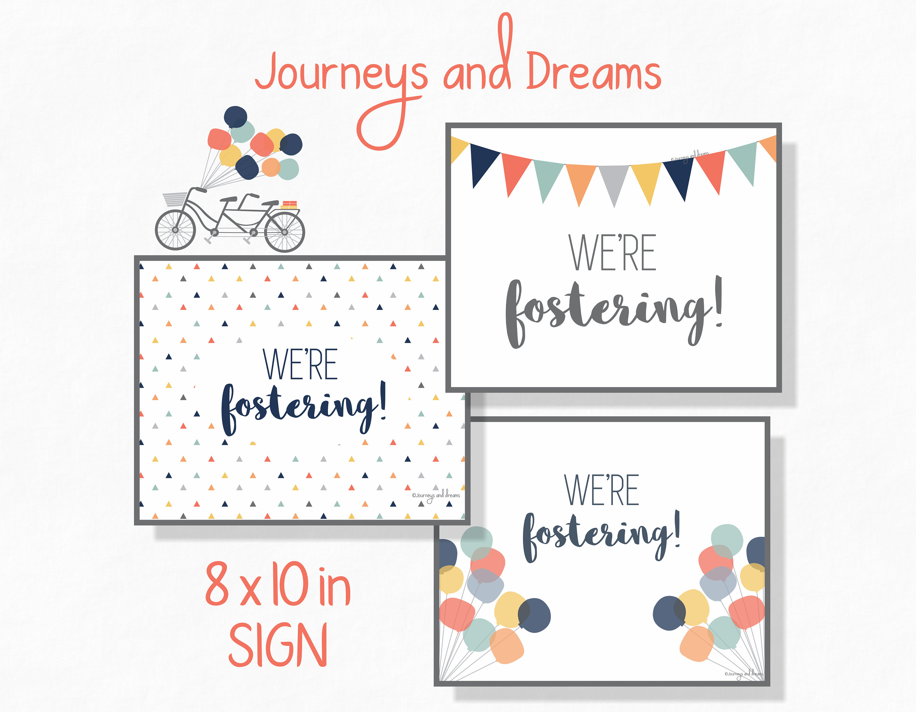 We're Fostering . 8x10 Sign . PRINTABLE . DIGITAL DOWNLOAD . Original ...