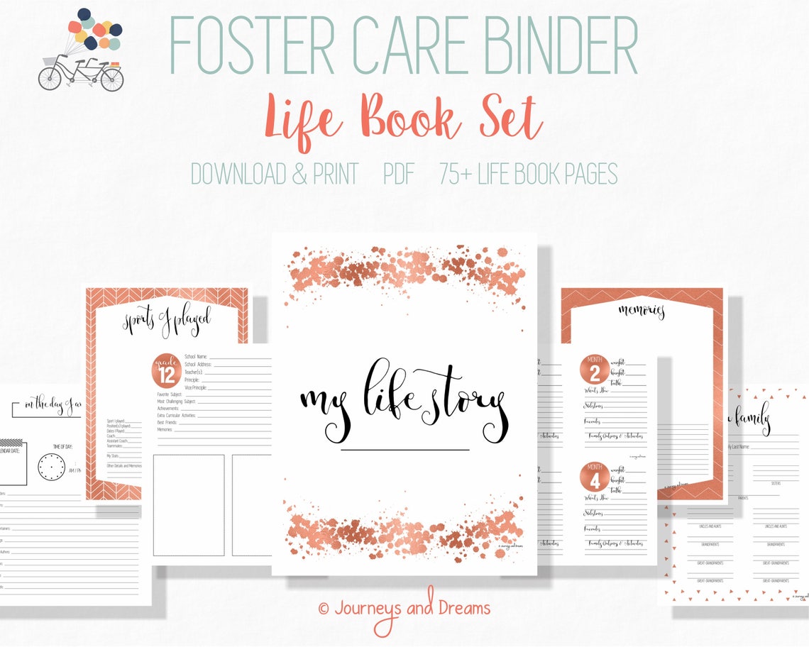 Foster Care Adoption Life Book . 75 Pages . 8.5x11 . PRINTABLE ...
