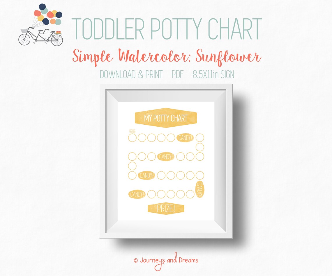 Toddler Potty Training Chart . 8.5x11 Sign . PRINTABLE . - Etsy