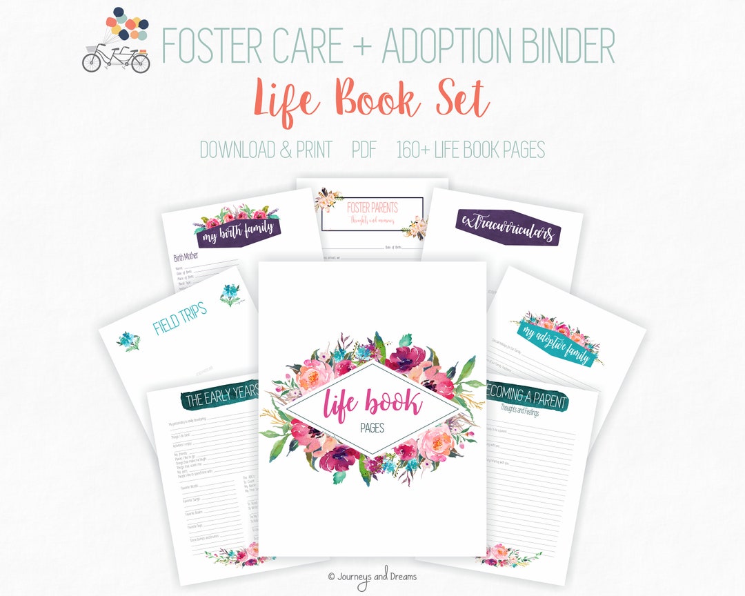 UPDATED* Foster Care / Adoption Life Book Binder . 160+ Pages! . 8.5 X ...