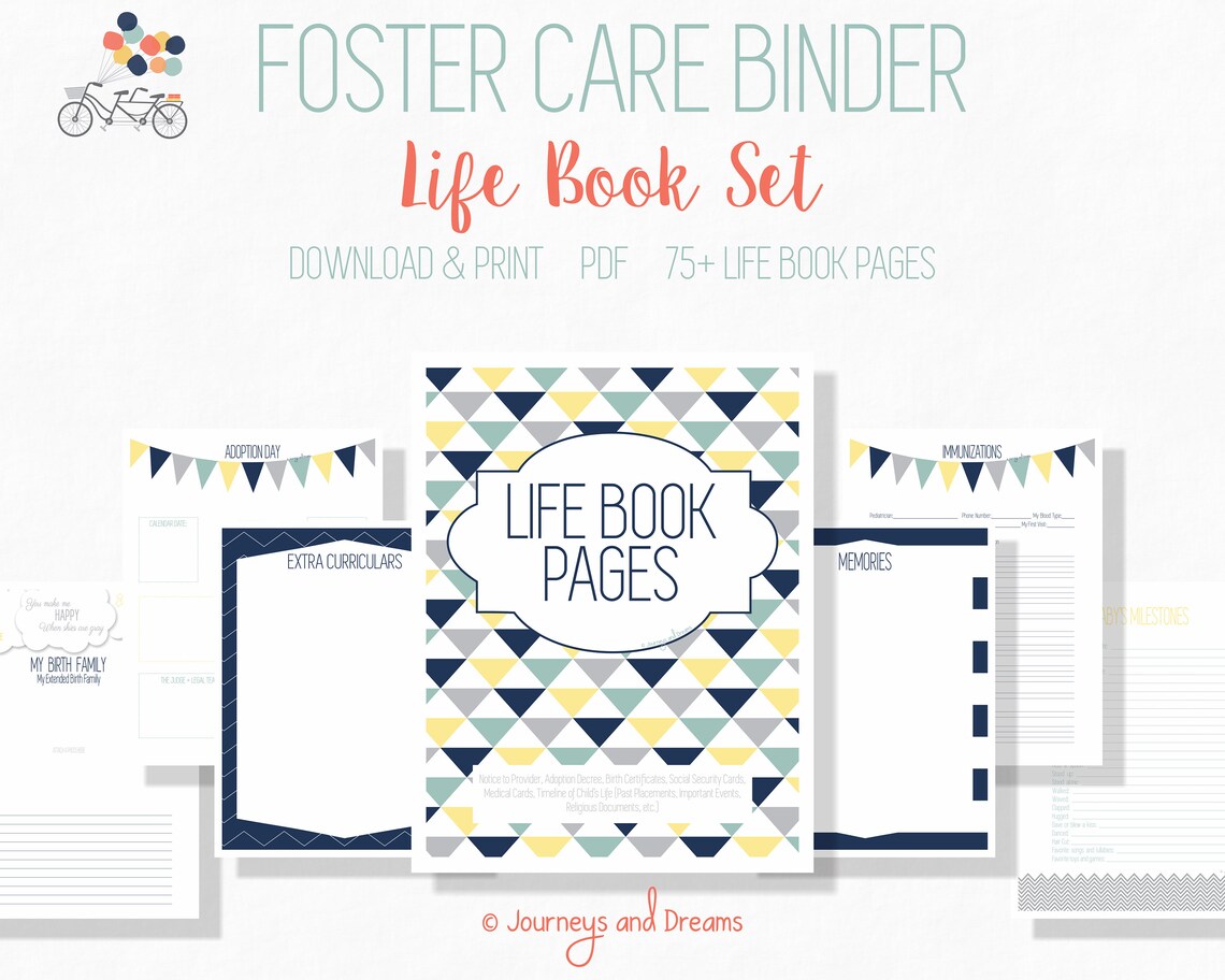 Foster Care / Adoption Life Book Binder . 160+ Pages! . 8.5x11 ...