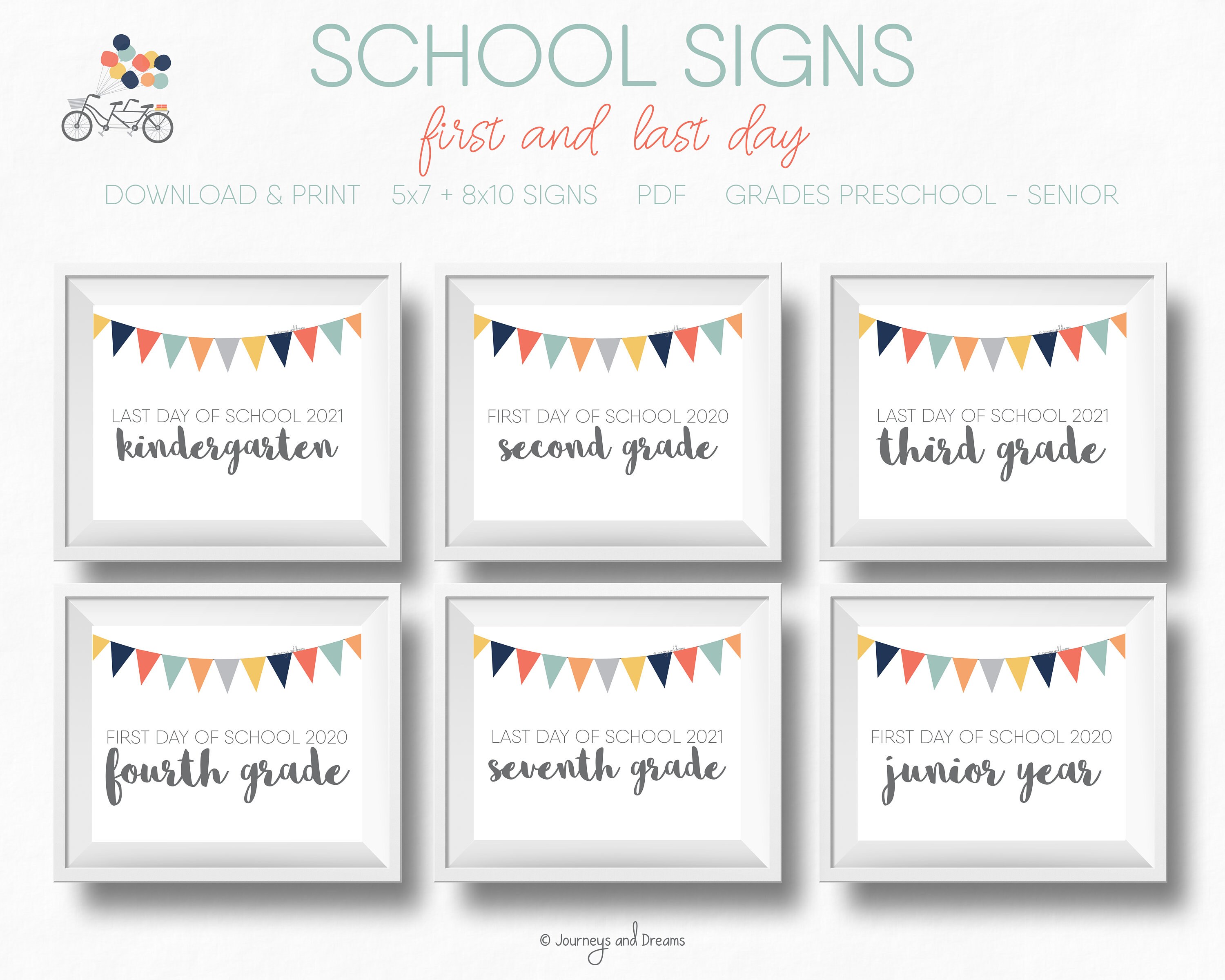 School Signs . First Last Day of School Signs . 8x10 . 5x7 . | Etsy