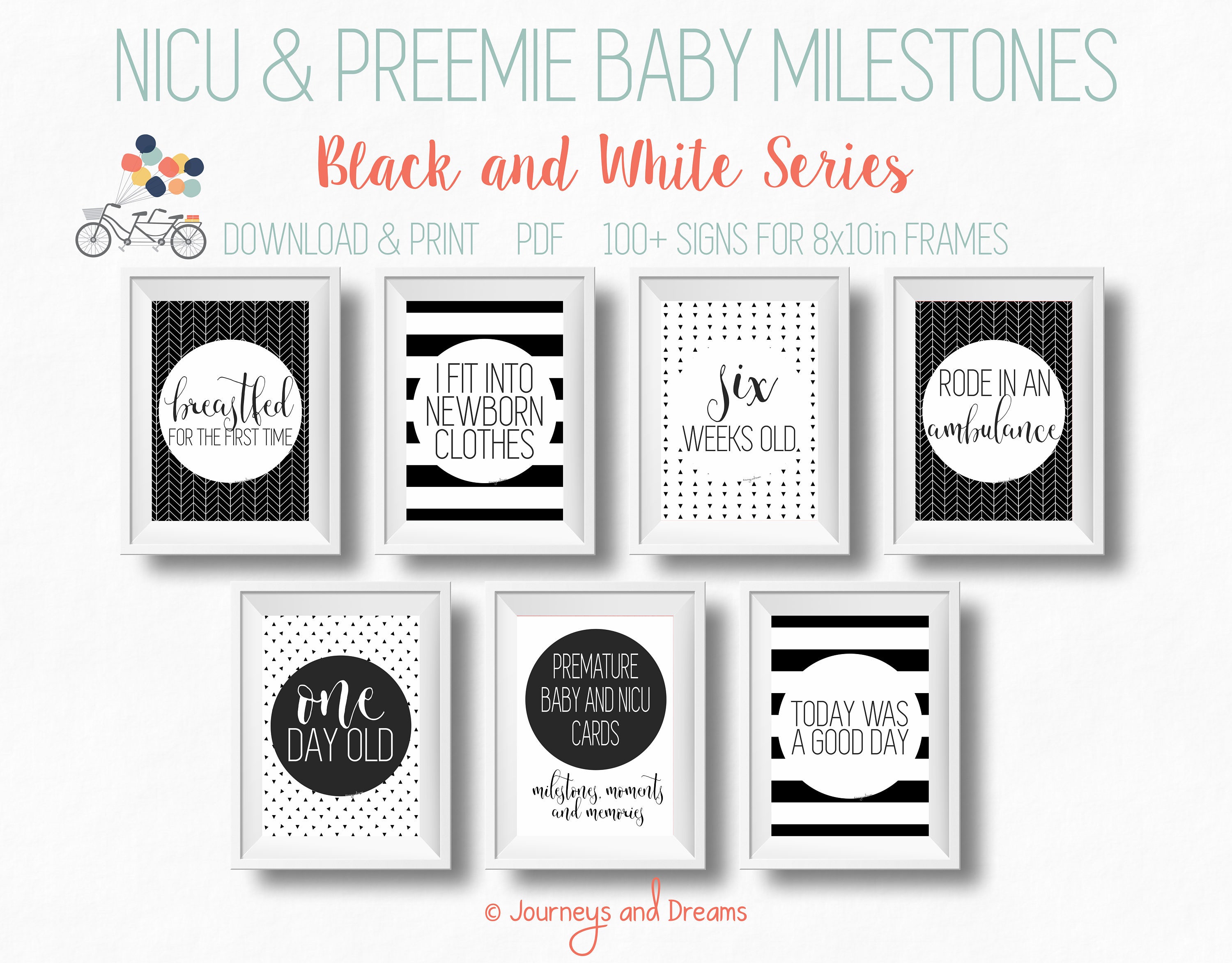 NICU, Preemie, Foster/adoptive Baby Milestone Signs . 100+ Signs . 8x10 ...