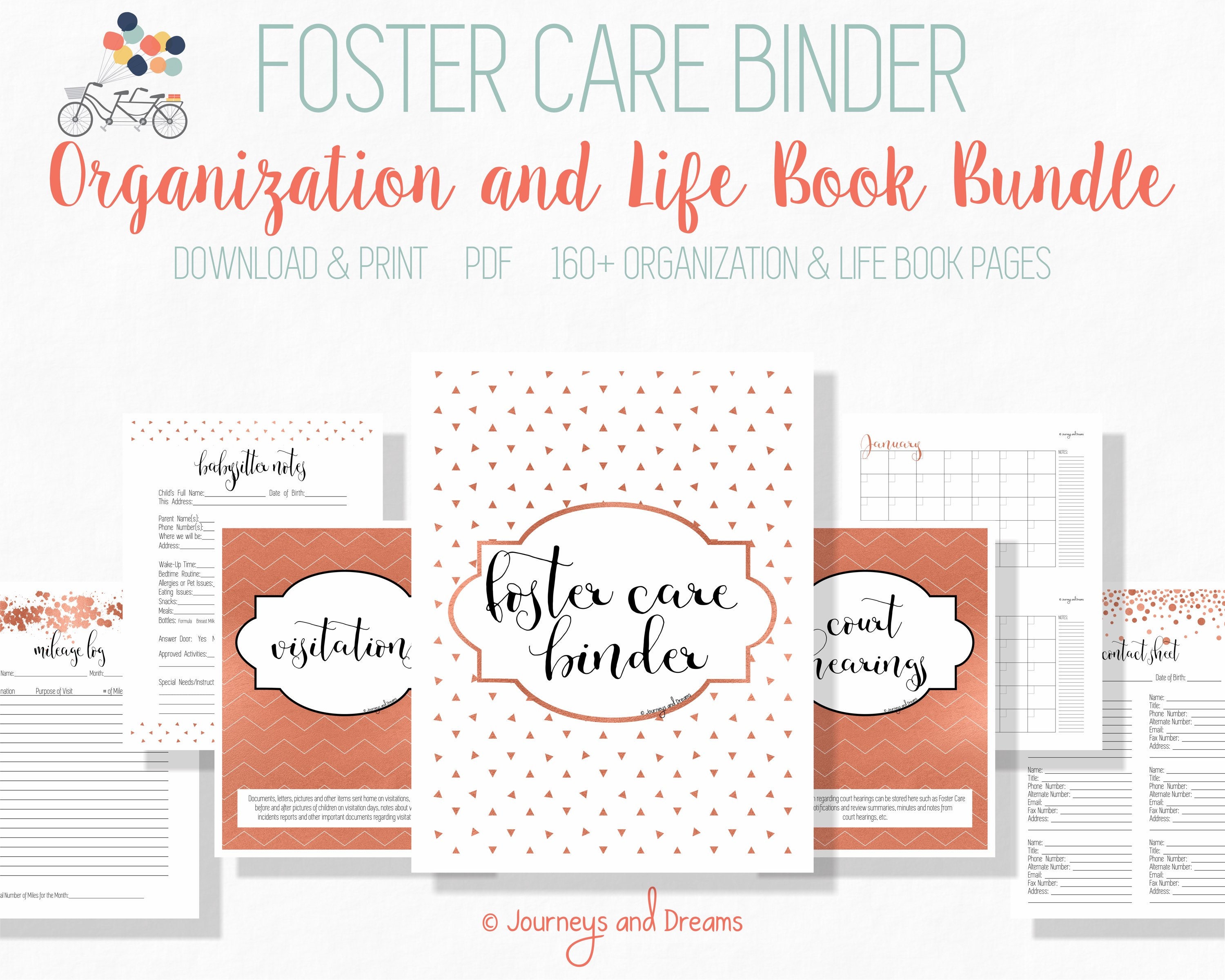 Foster Care Binder Bundle . 160+ Pages! . 8.5x11 . PRINTABLE . DIGITAL ...