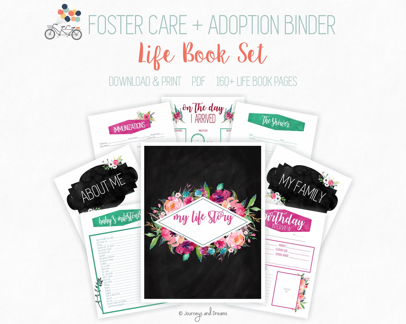 Foster Care / Adoption Life Book Binder . 160+ Pages! . 8.5 X 11 in ...