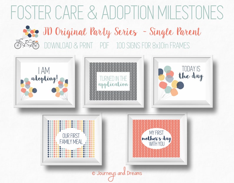 Foster Care / Adoption Milestone Sign Single Parent . 100 - Etsy