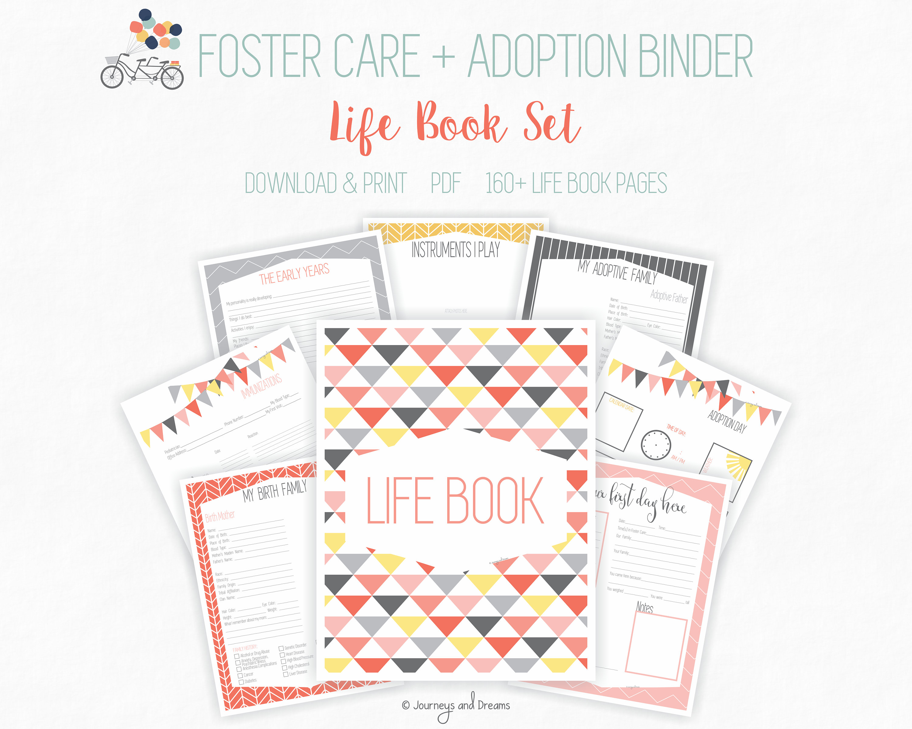 Foster Care / Adoption Life Book Binder . 160+ Pages! . 8.5 X 11 in ...