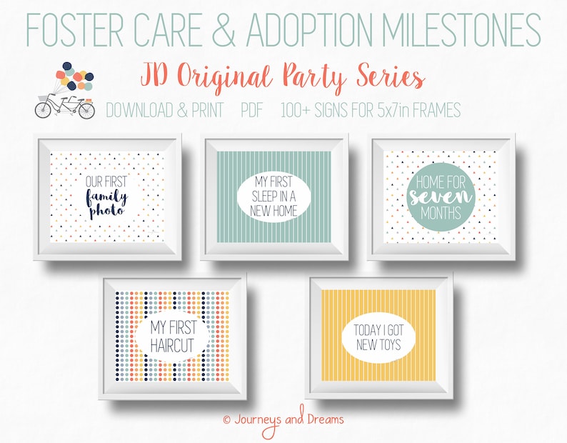 Foster Care and Adoption Milestone Signs . 100+ Signs! . 5x7 . Photo ...
