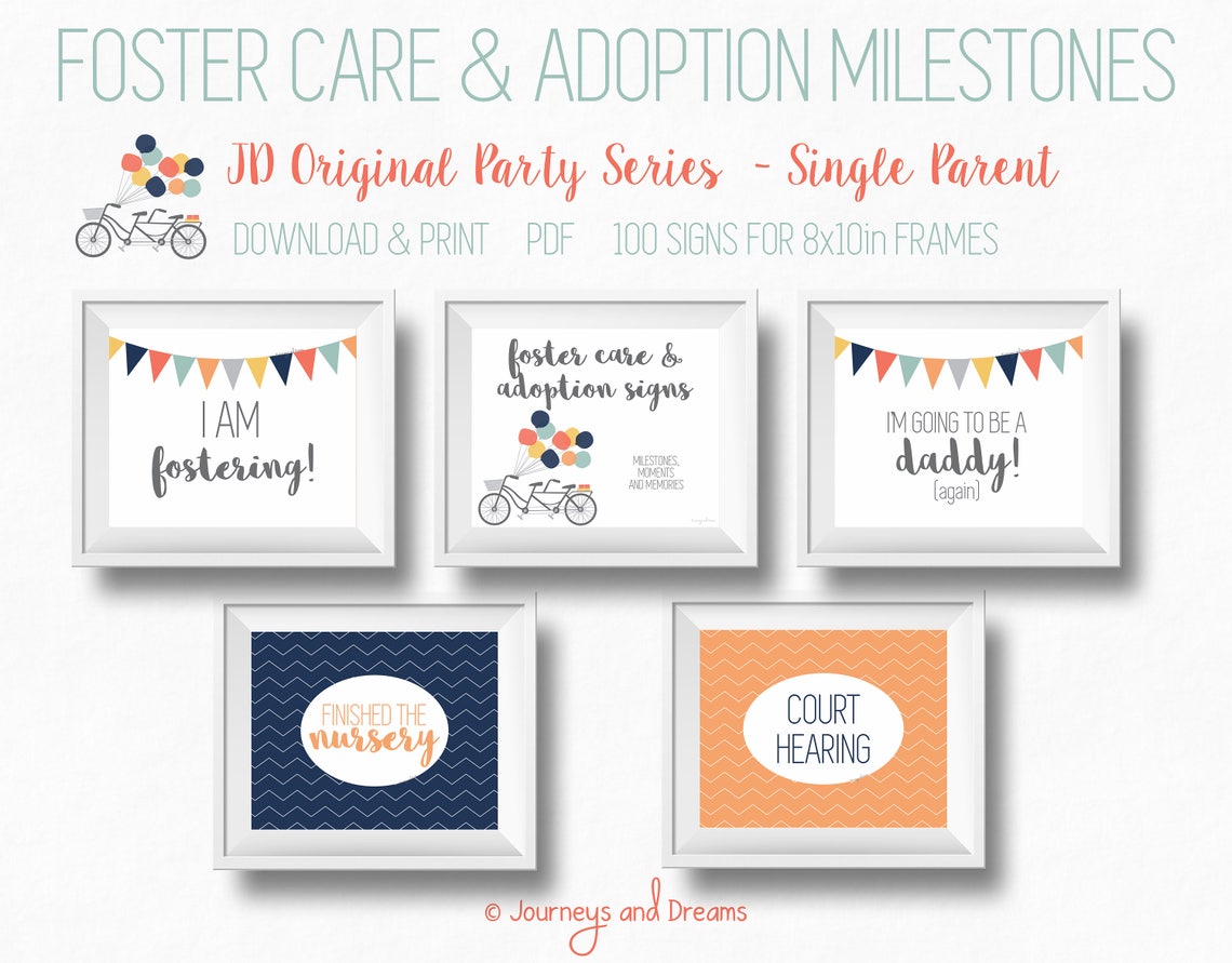 Foster Care / Adoption Milestone Sign Single Parent . 100+ Signs ...
