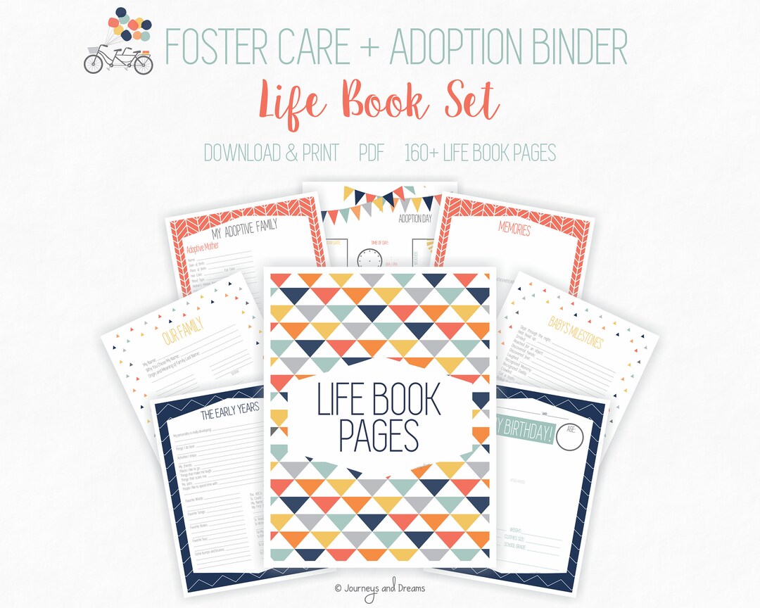 Foster Care / Adoption Life Book Binder . 160+ Pages! . 8.5 X 11 in ...