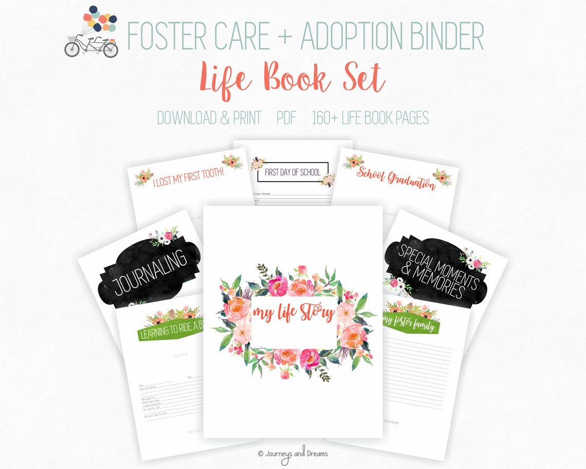 Foster Care / Adoption Life Book Binder . 160+ Pages! . 8.5 X 11 in ...