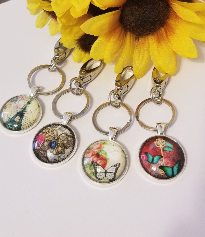 Vintage Butterfly Charm Keychain, Purse Clip, Womens Keychain, Mothers ...
