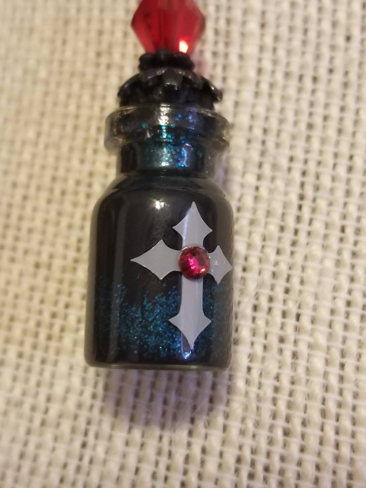 Vial Necklace Gothic Mystical Black Vial Pendant Black Goth - Etsy