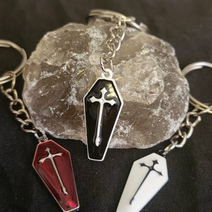 Coffin Keychain, Enamel Coffin Charm, Gothic Car Accessories - Etsy