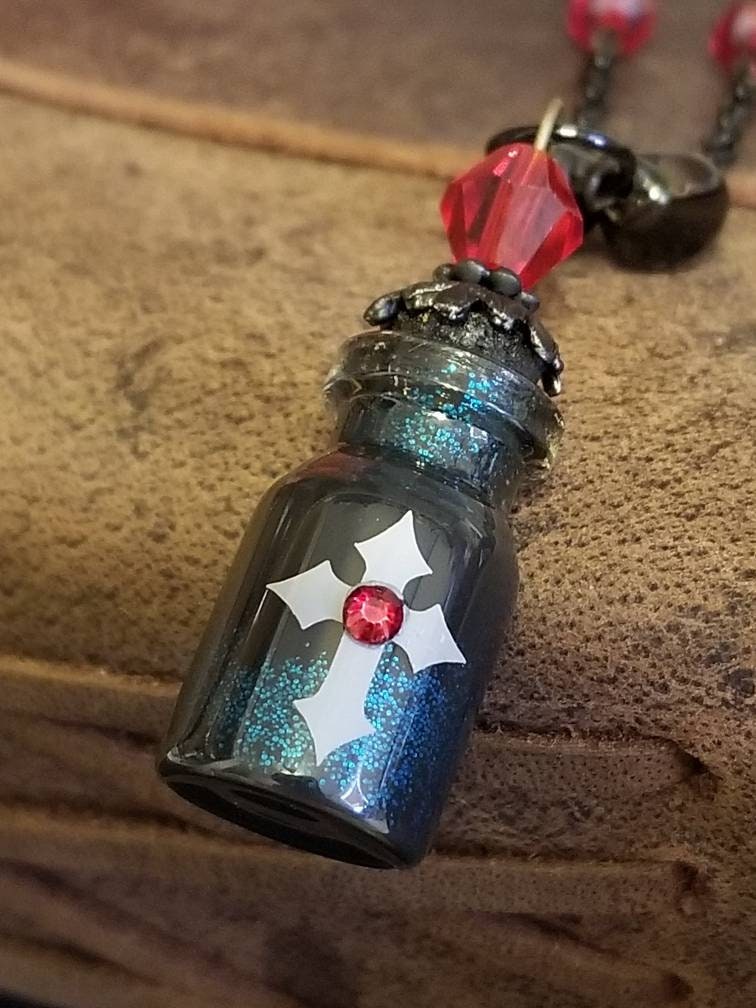 Vial Necklace Gothic Mystical Black Vial Pendant Black Goth - Etsy