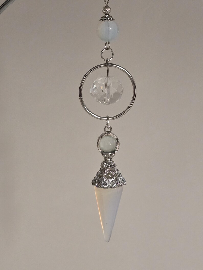 Moonstone Pendulum Suncatcher, Pendulum Rearview Mirror Suncatcher - Etsy