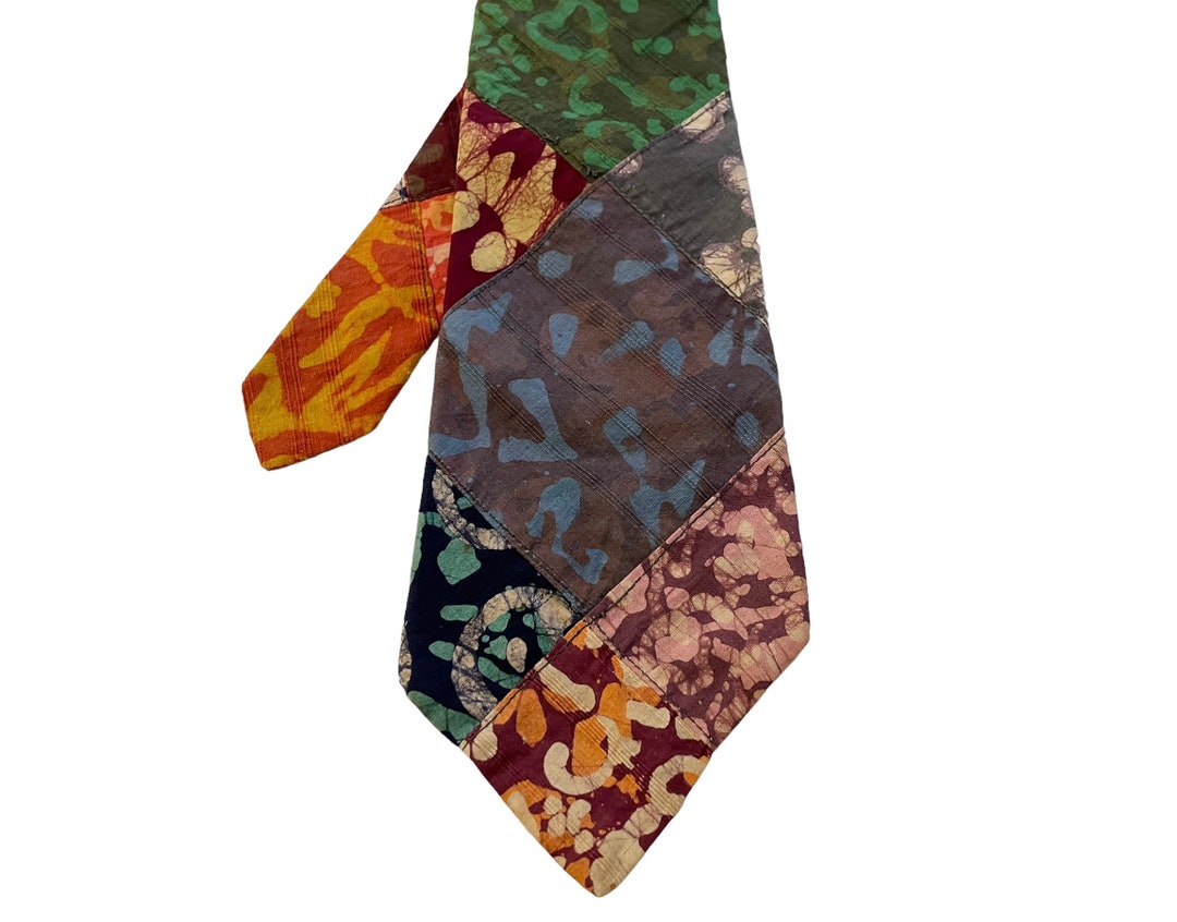 Vintage 1970s Patchwork Madras Cotton Tie - Etsy