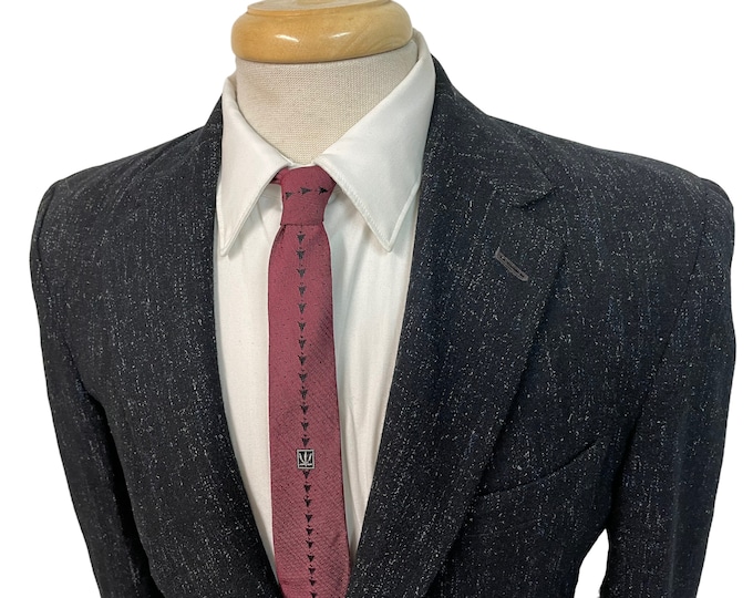 Vintage 1950s Black Atomic Fleck Sport Jacket 36 R ~ ELVIS ~ Rockabilly ...