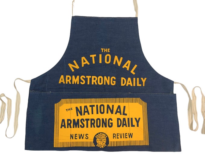 Vintage Deadstock 1960s Denim Newspaper Apron National Armstrong Daily ...