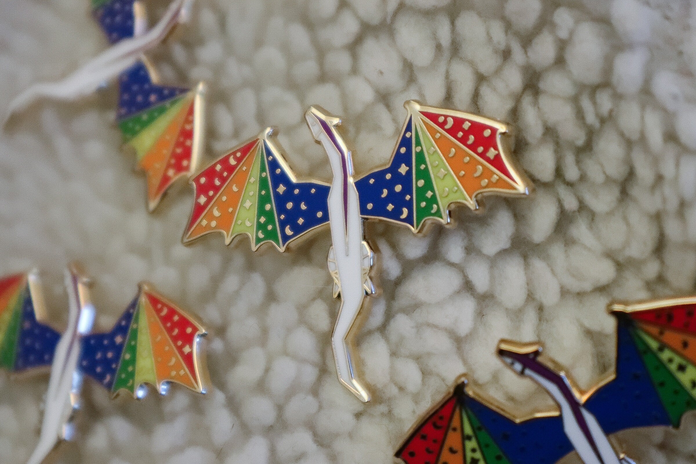 Rainbow Dragon Hard Enamel Pin | Etsy