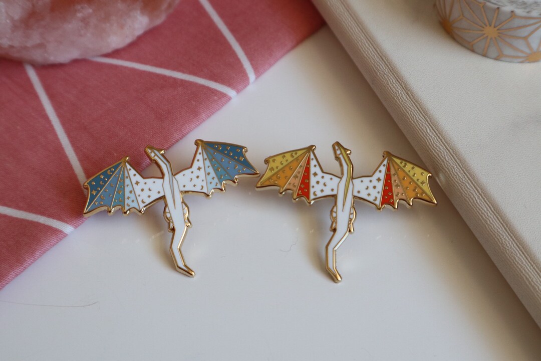Ice and Sunset Dragon Enamel Pins - Etsy
